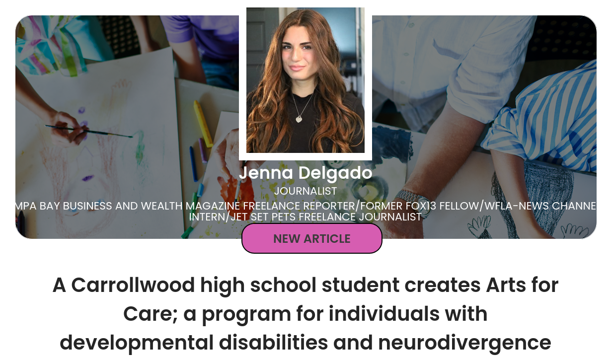 A Carrollwood high school student creates Arts for Care; a program for ...
